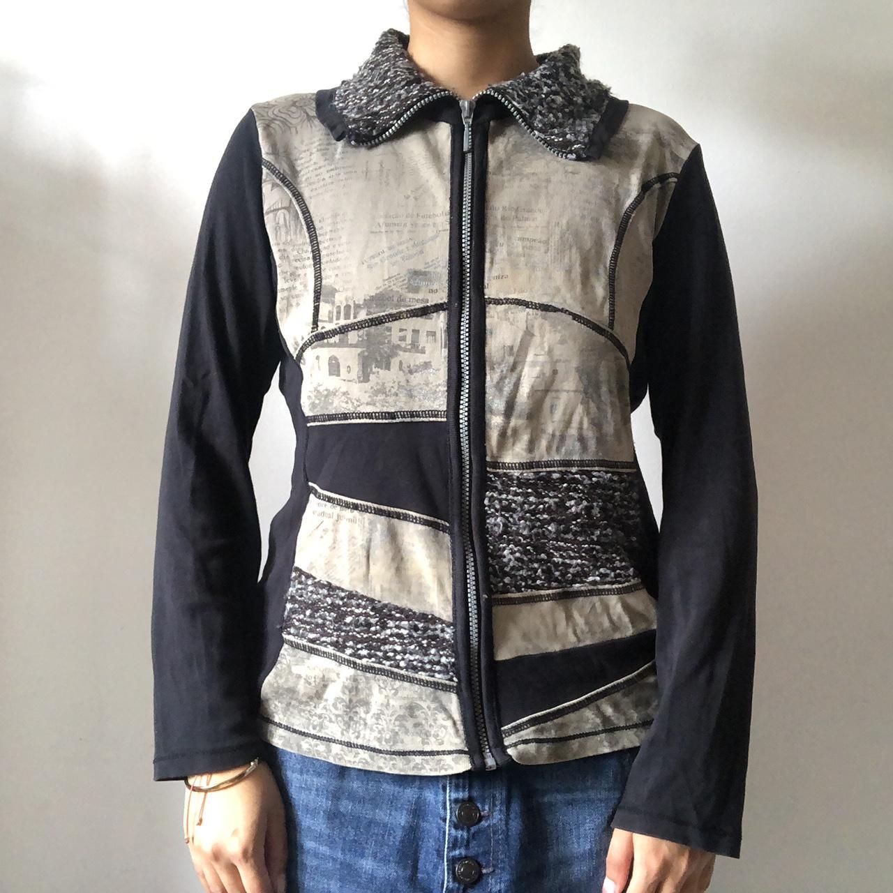 beautiful vintage 90s light jacket with patch effect... - Depop