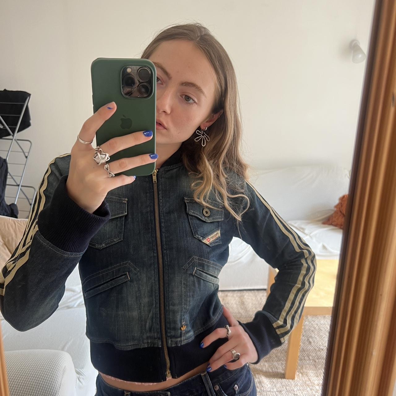 RARE adidas x diesel collab denim summer zip jacket.... - Depop