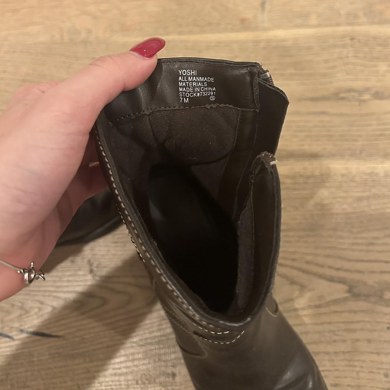 Vintage mudd brown leather boots size seven Amazing... - Depop