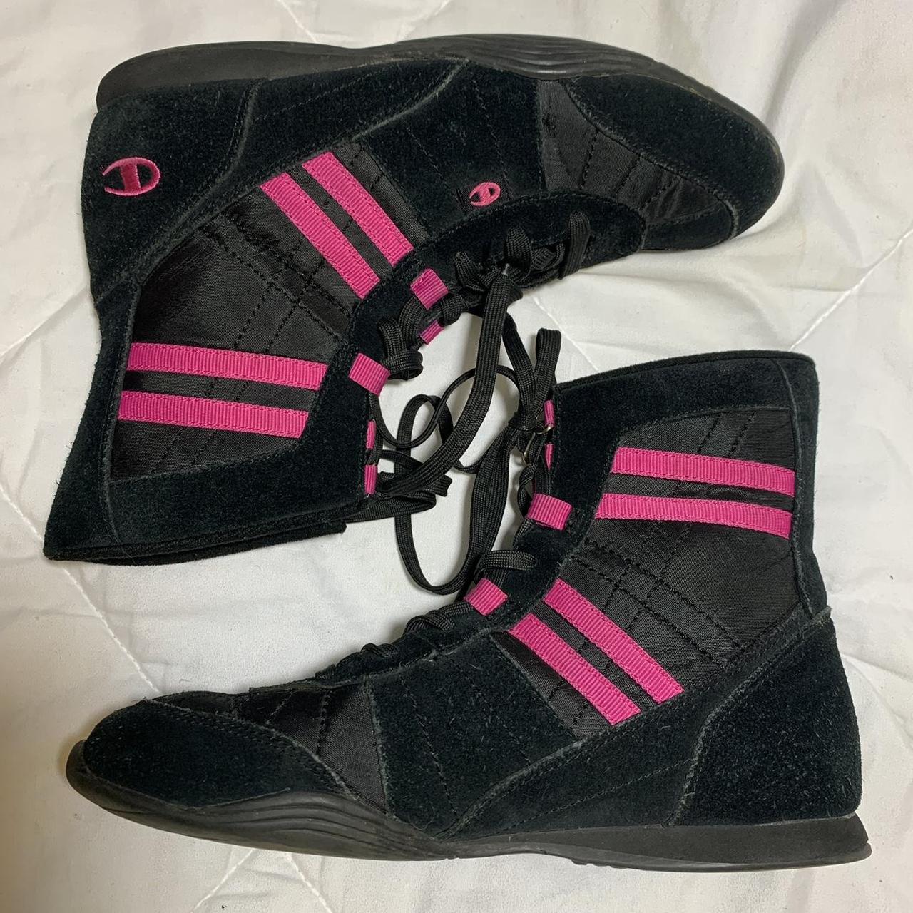 Y2K black and pink boxing boots from Champion.... - Depop