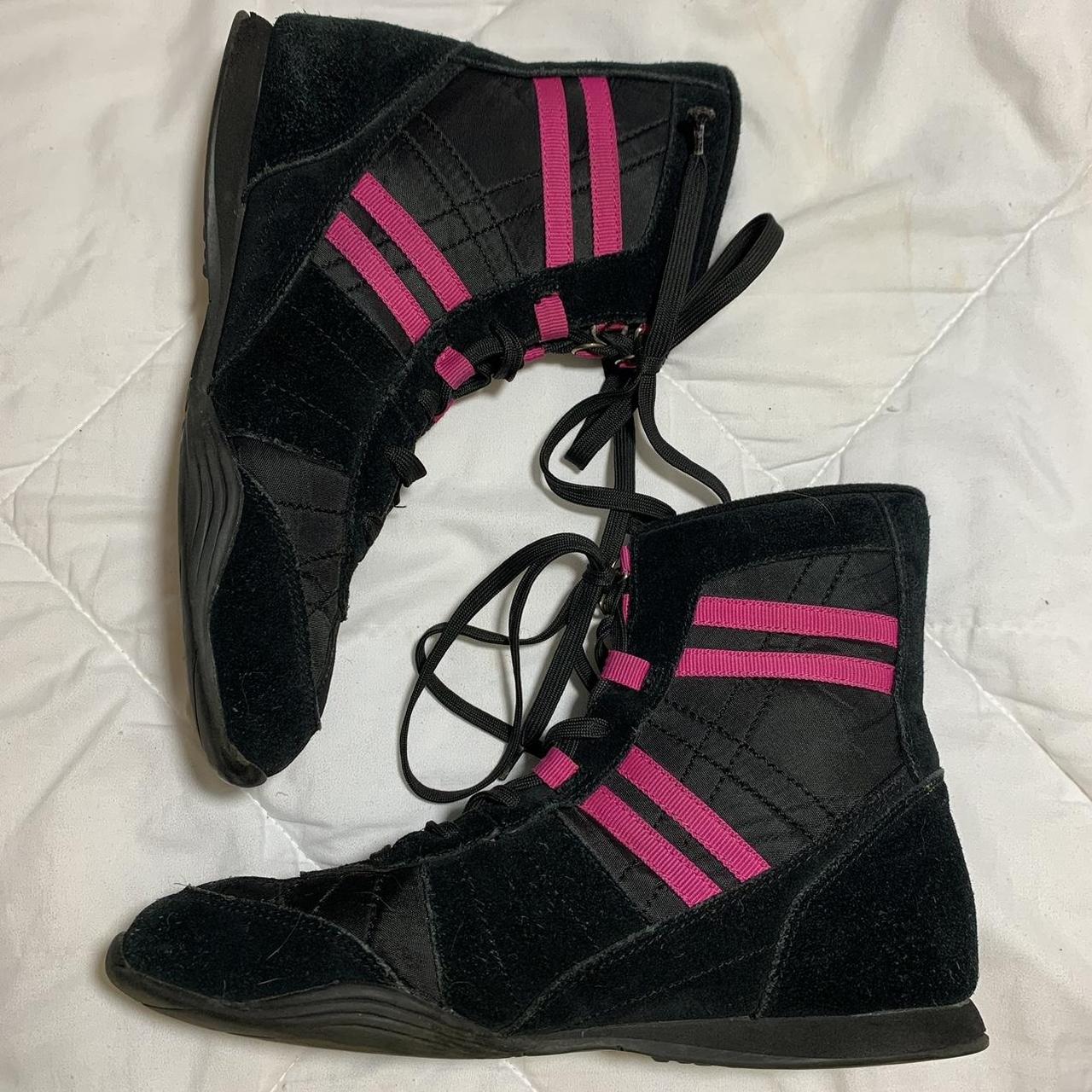 Y2K black and pink boxing boots from Champion.... - Depop