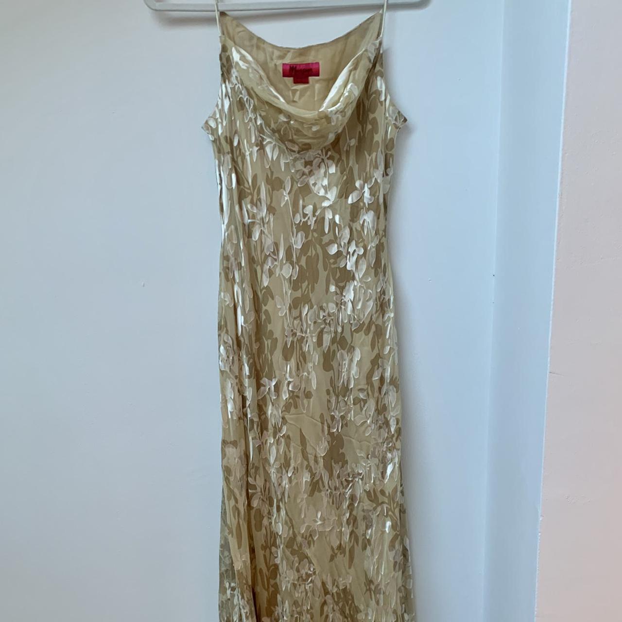 Vintage monsoon evening dress Silk maxi / Devore... - Depop