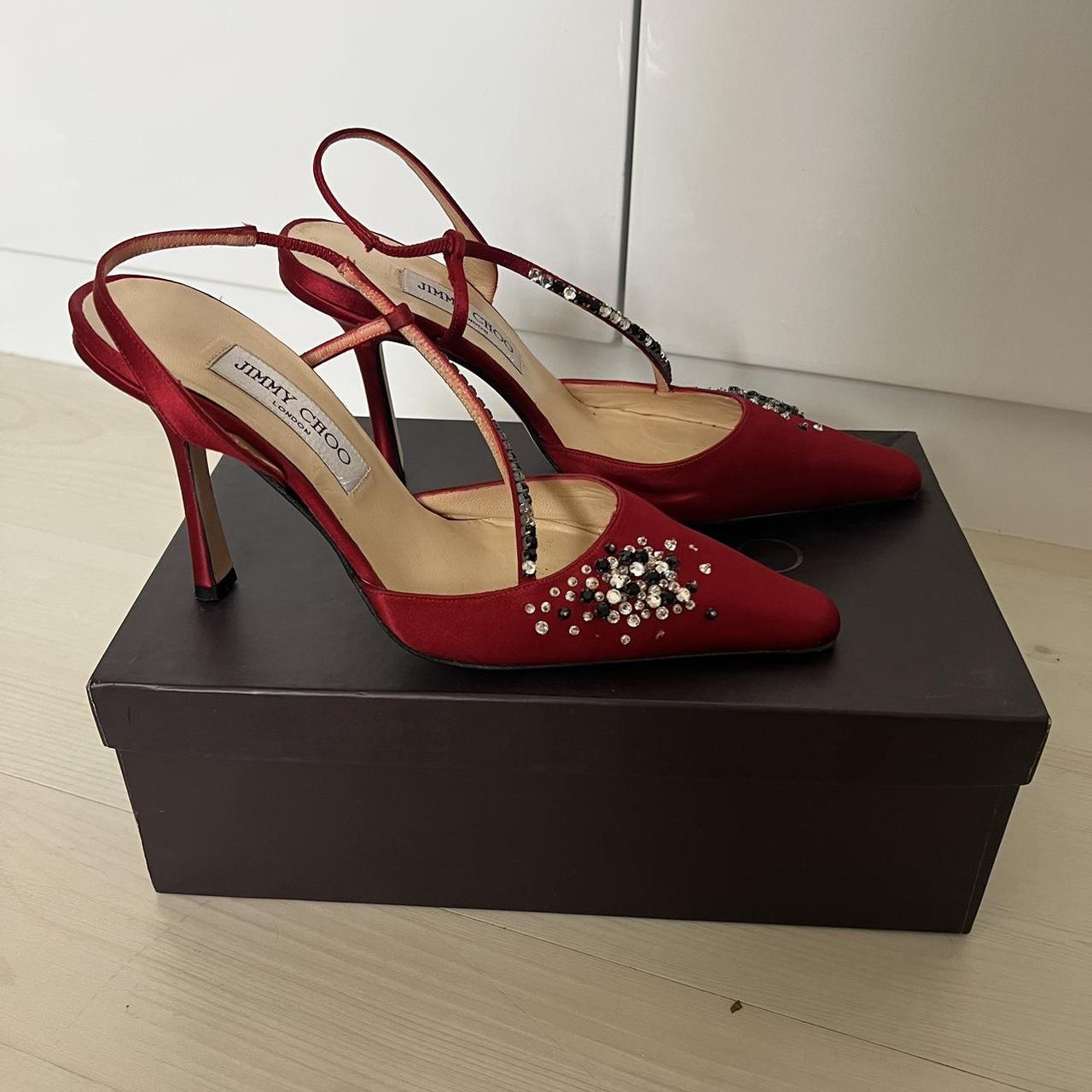 Red jimmy choo heels 100% authentic Really good... - Depop