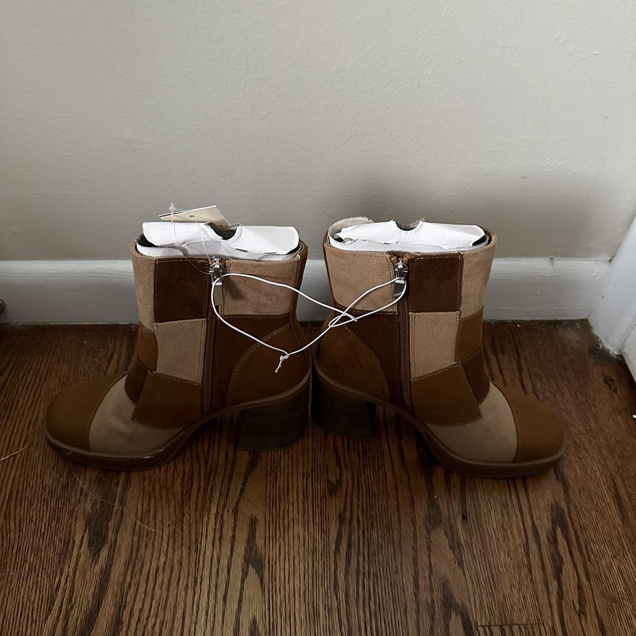 brown patchwork shoes from target. never worn. us... - Depop