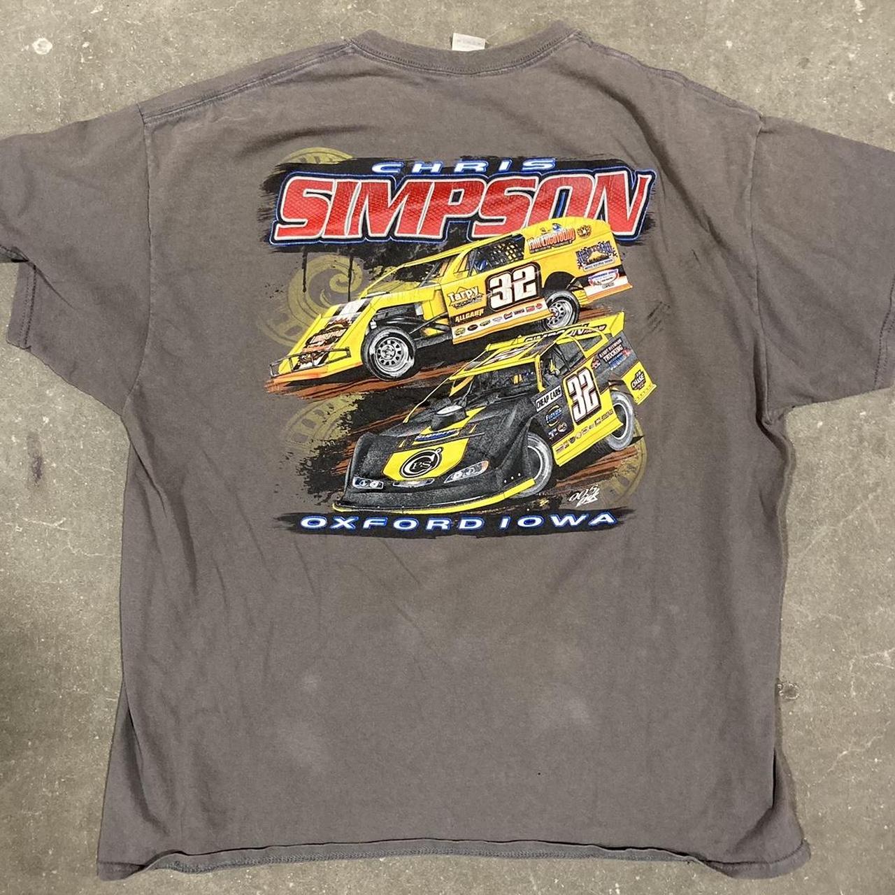 Vintage Chris Simpson 32 Racing tee Good worn... - Depop