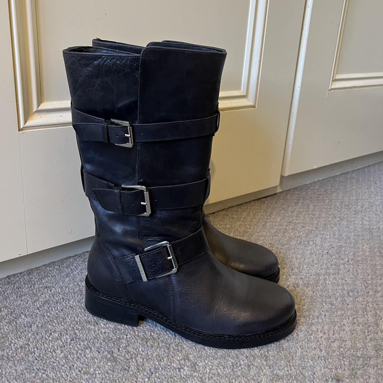 Bronx leather biker boots from ASOS Super comfy!... - Depop