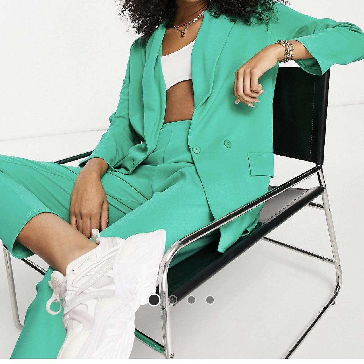 Asos green suit blazer & trousers coord. Blazer is... - Depop