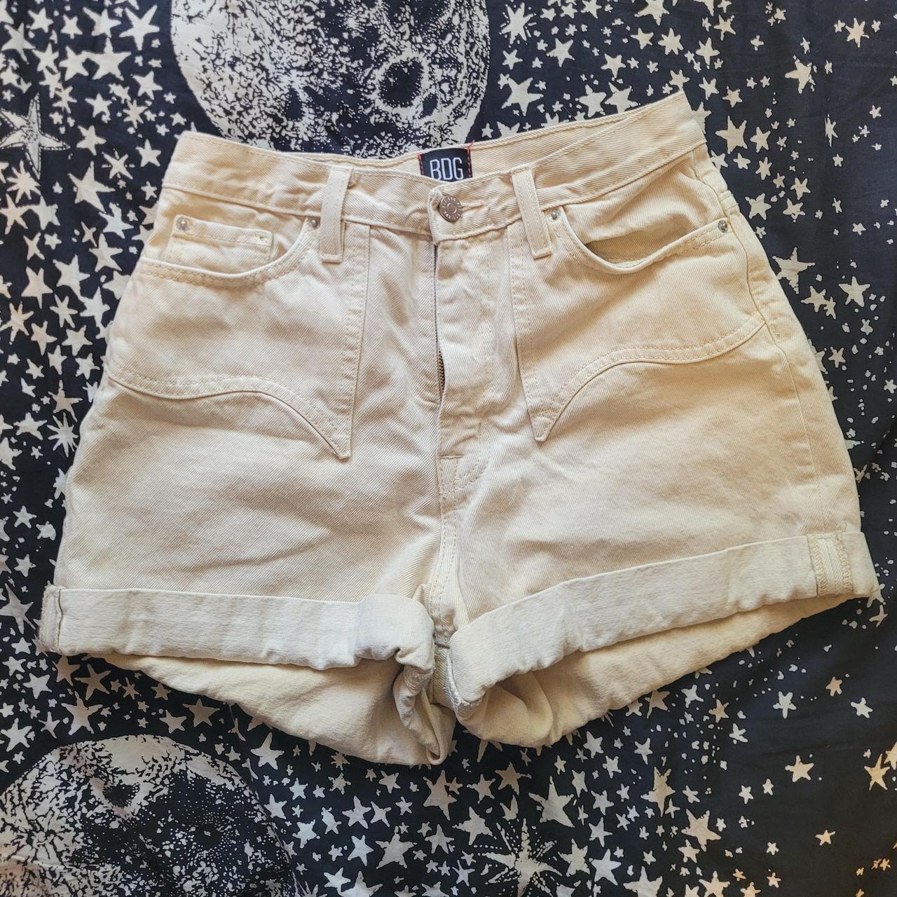 Western style, cream colored mom shorts from urban... - Depop