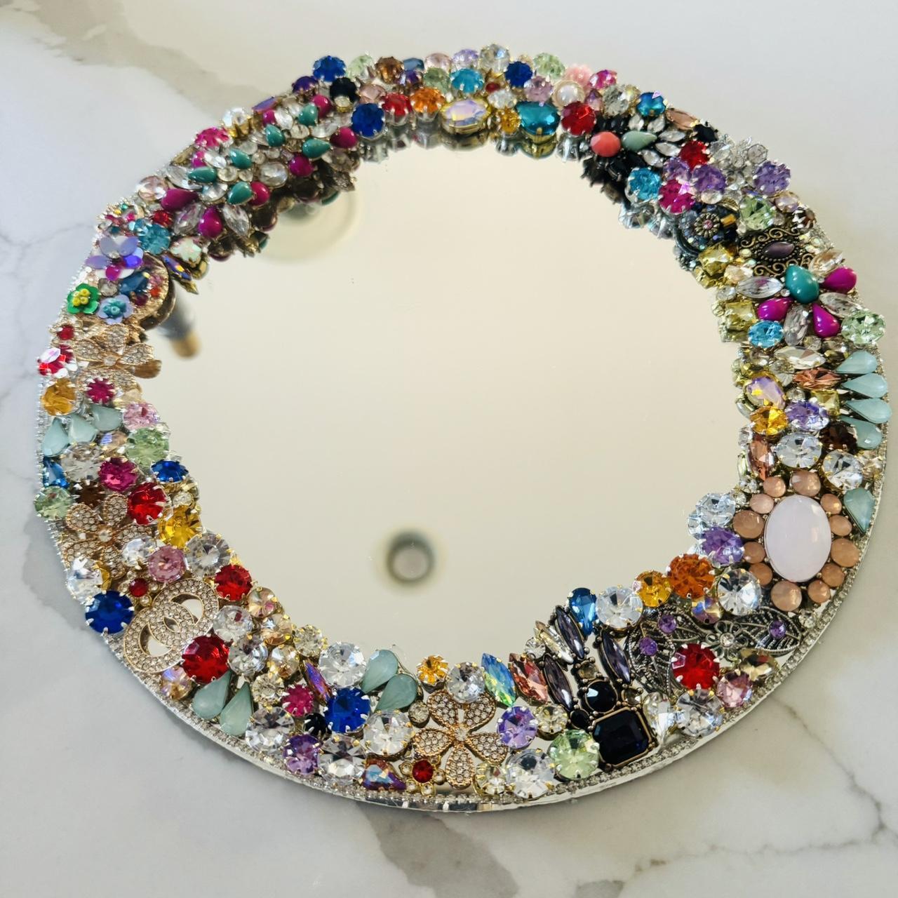 Custom Bling Embellished Rhinestone Vanity Mirror... - Depop