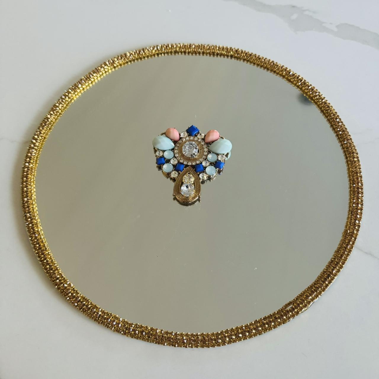 Embellished Bedazzled Gold Rhinestone Vanity Mirror... - Depop