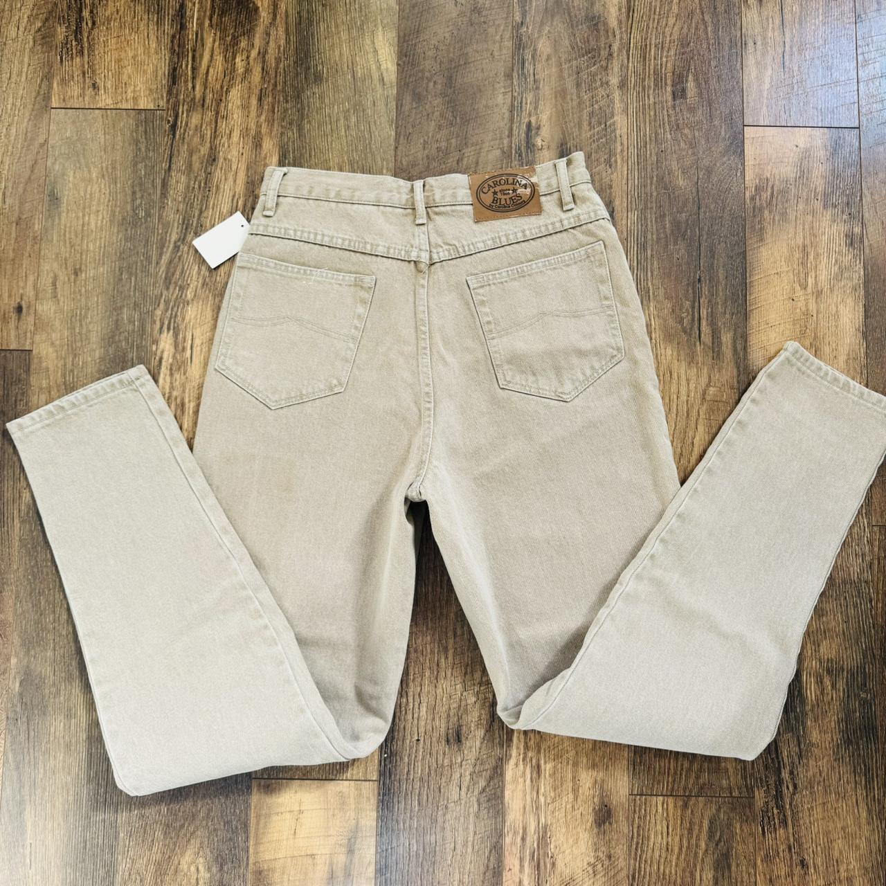 Carolina Blues • Tan High-Waisted Jeans Beige... - Depop