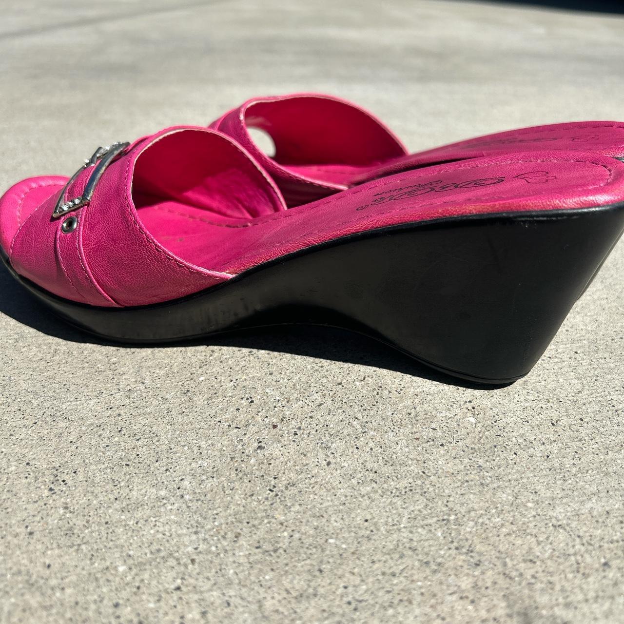 BLING BLING 2000s y2k vintage hot pink platform... - Depop