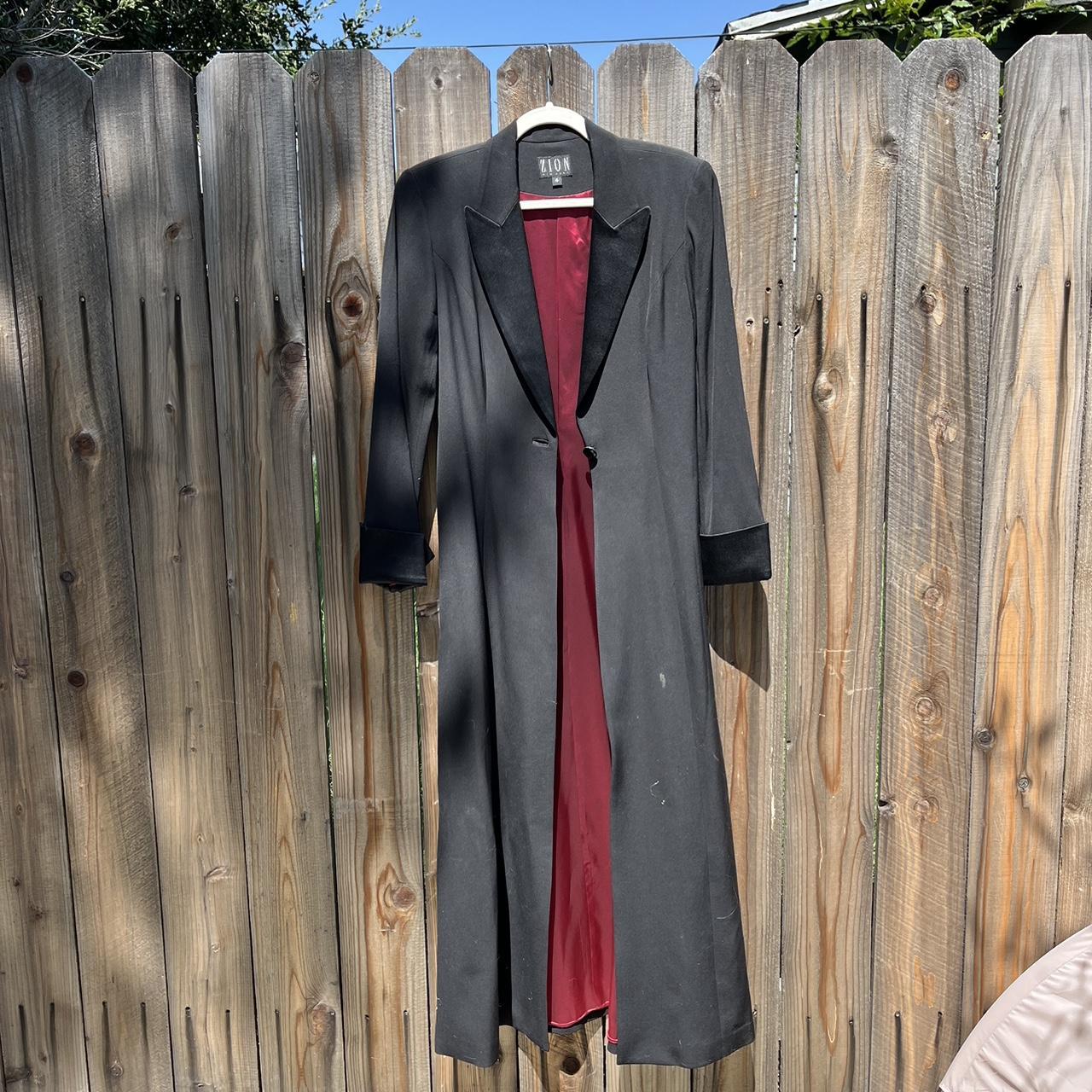 VINTAGE SATIN OPERA COAT Silk red inside, one... - Depop