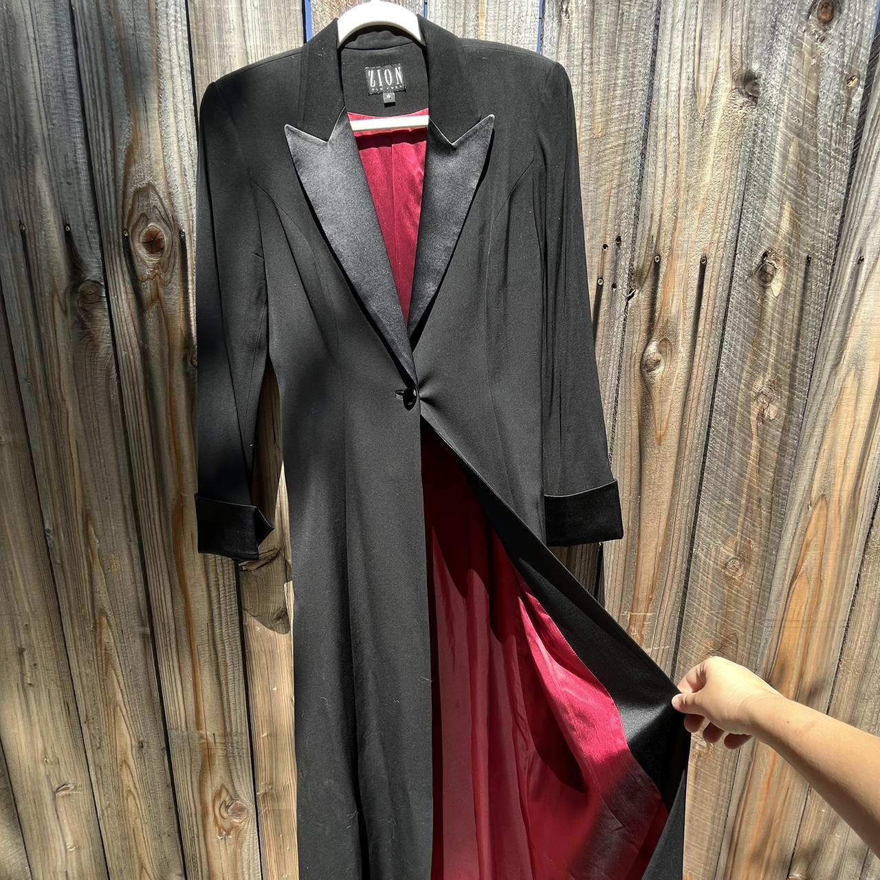 VINTAGE SATIN OPERA COAT Silk red inside, one... - Depop
