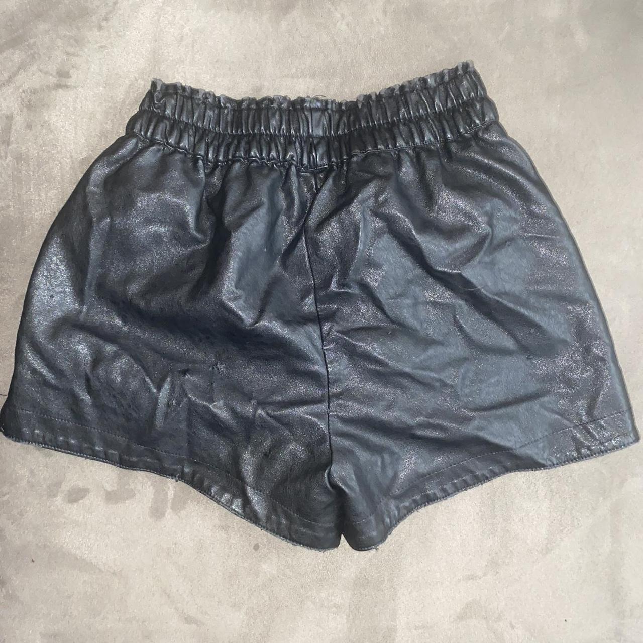 Leather Booty Thigh shorts Hole in one of the... - Depop