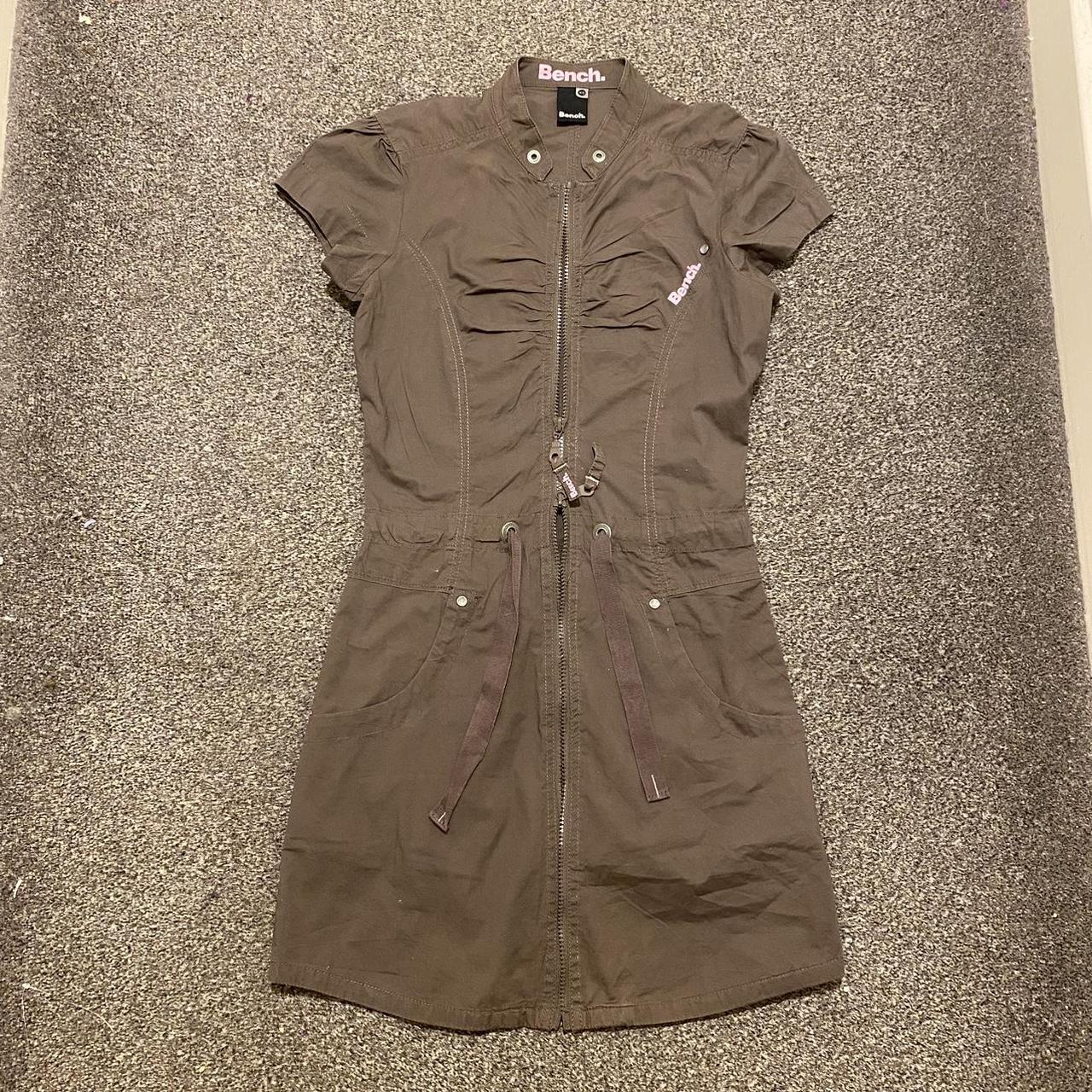 Cute bench cargo zip up mini dress Worn but good... - Depop
