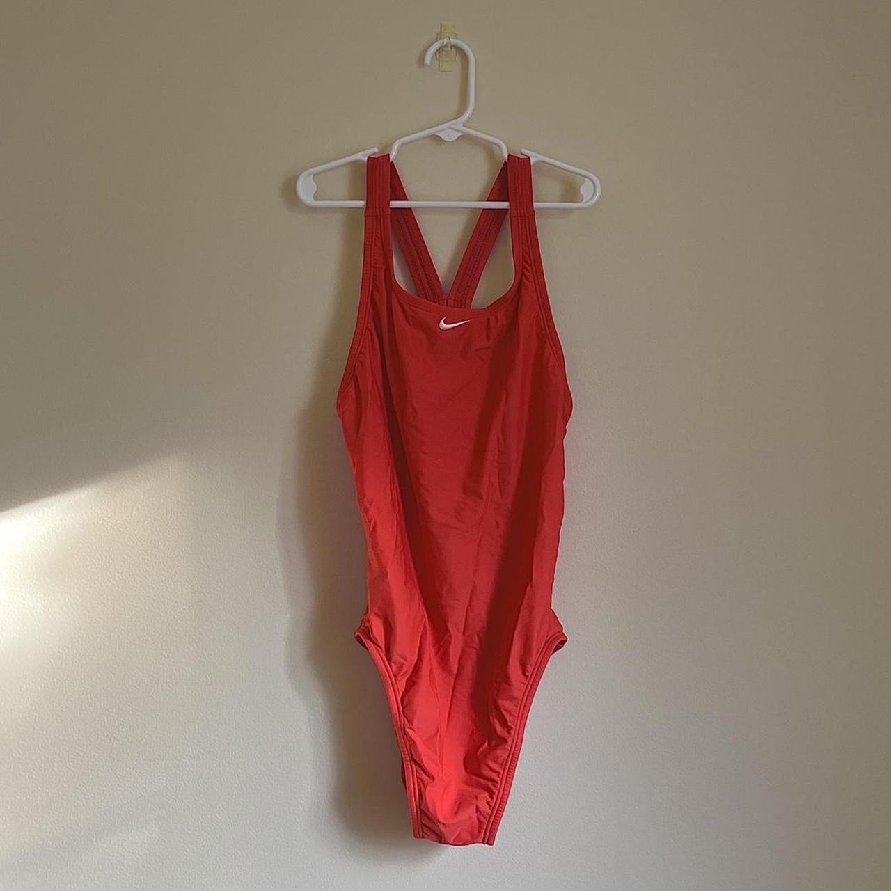 nike bright red swimsuit, XS - Depop