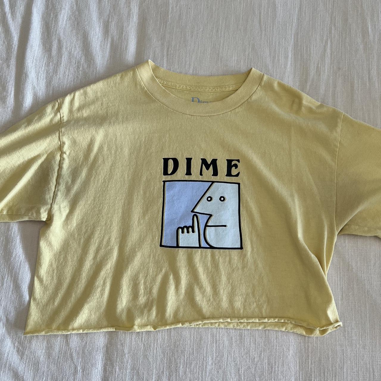 Cropped yellow Dime tee. Size M. Great condition.... - Depop