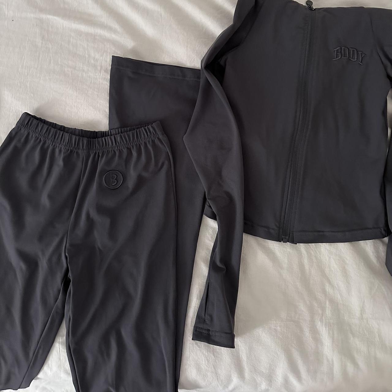 Body By Raven charcoal set top is a size M bottoms... - Depop