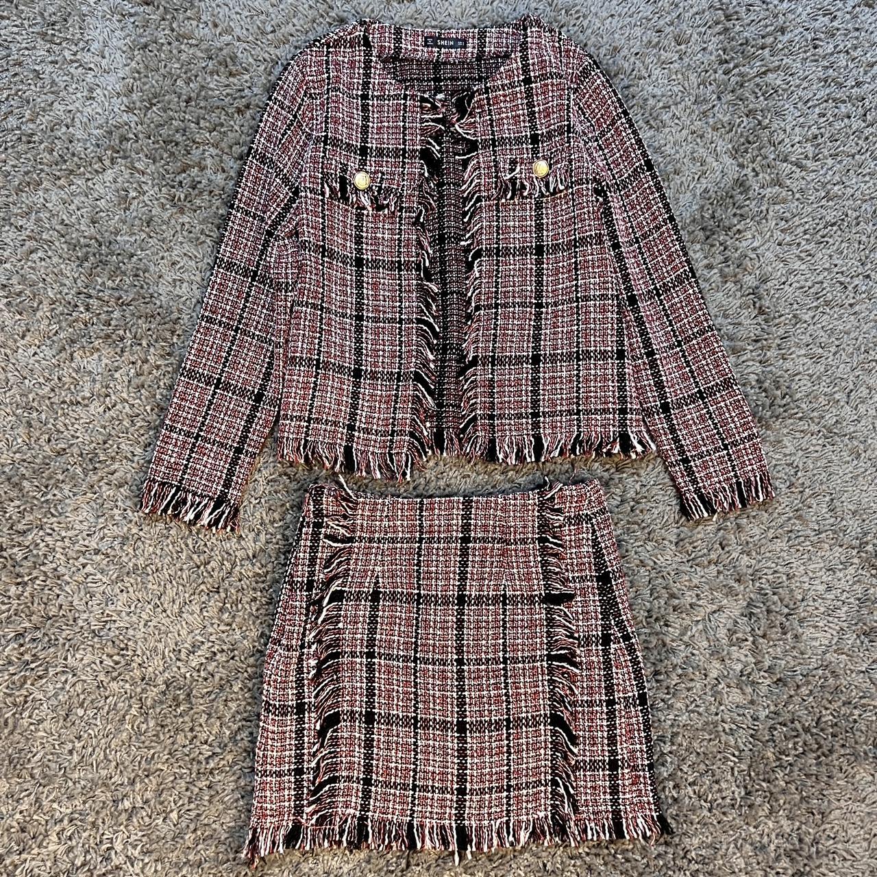 Blazer & Skirt Tweed Coord Brand from Shein. Size... - Depop
