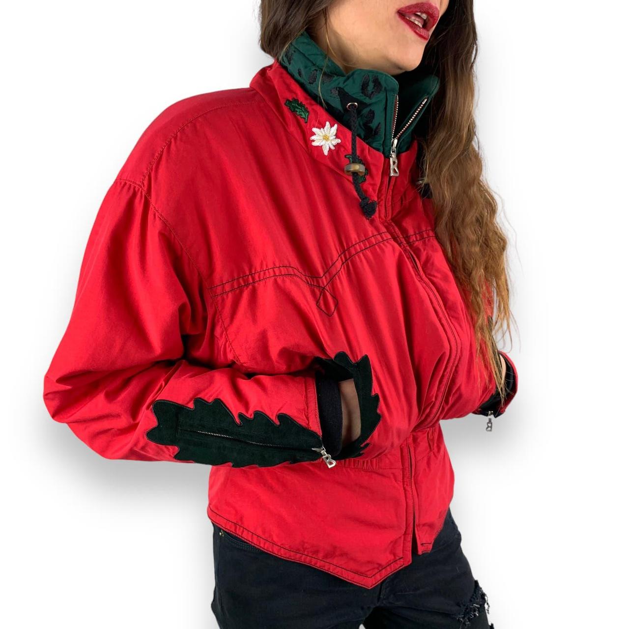 Vintage 1980's BOGNER designer red batwing dolman... - Depop