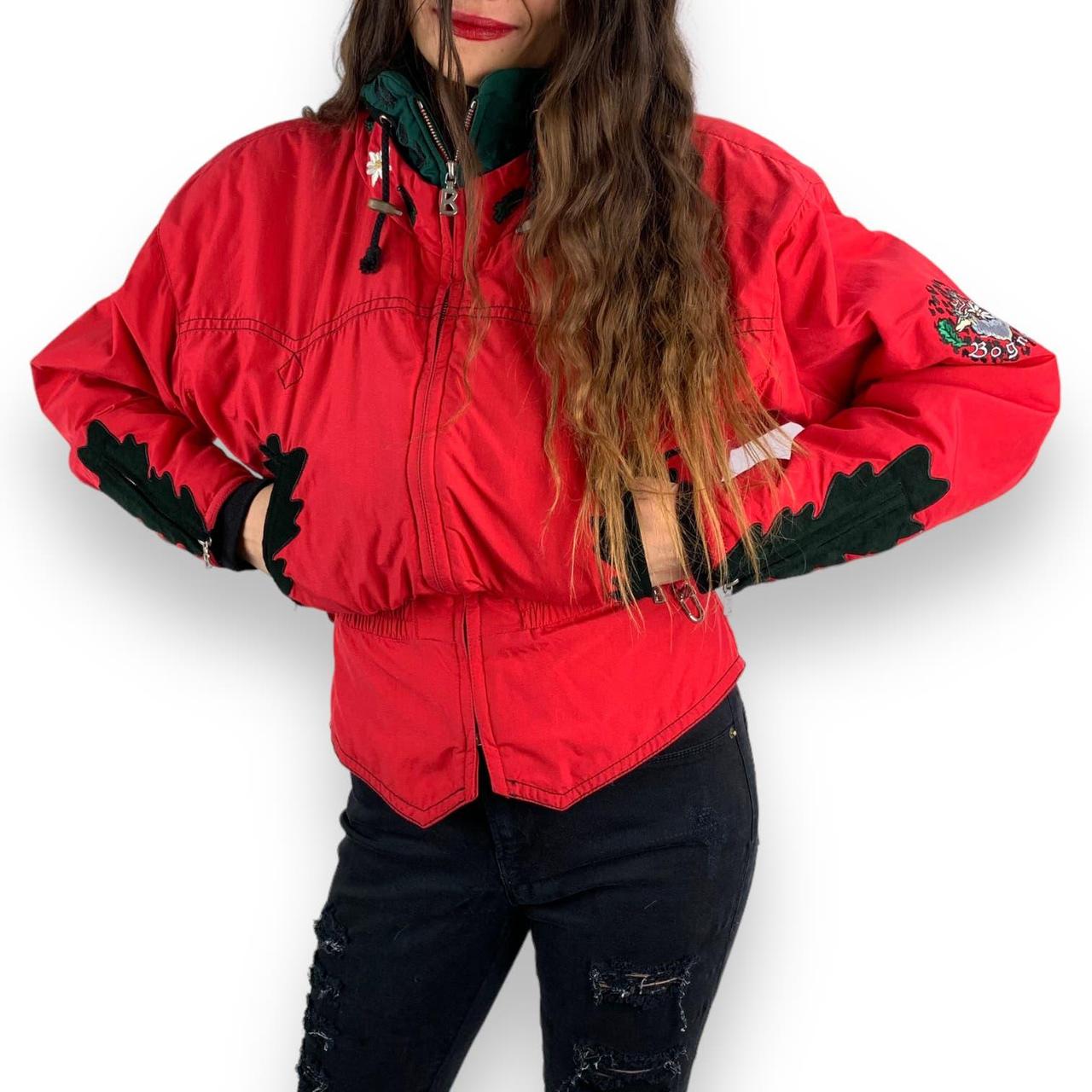 Vintage 1980's BOGNER designer red batwing dolman... - Depop