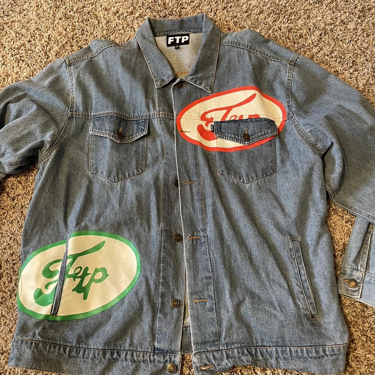 FTP Denim Trucker Jacket with Graphics Crazy Rare... - Depop