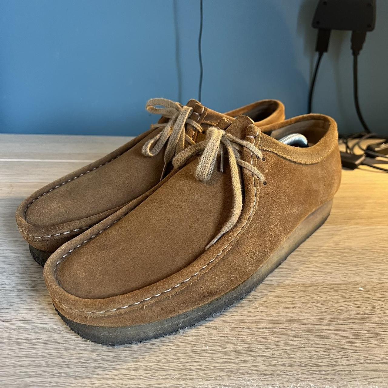 Clarks Originals Wallabee Low, UK10, Cola Suede... - Depop