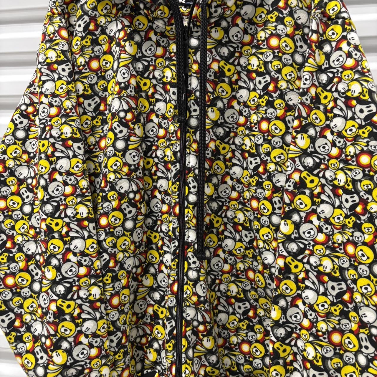 Vintage Y2K Raw Blue Dog Panda AOP Graphic Full Zip... | Depop