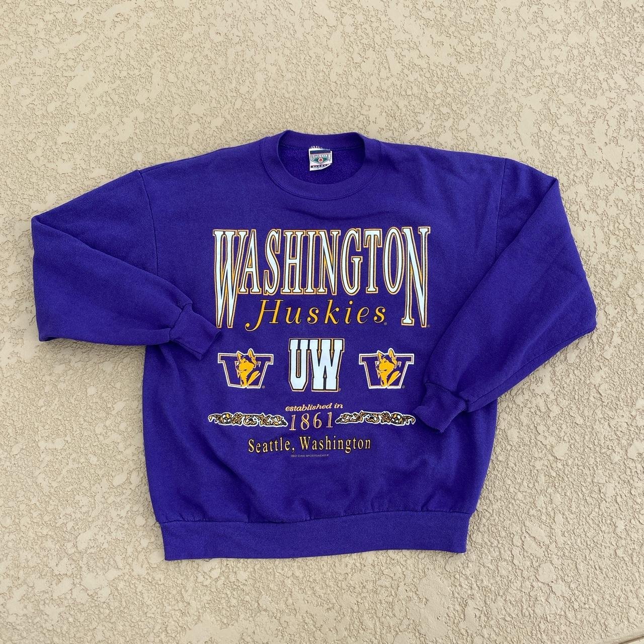 Vintage 90s Washington Huskies sweatshirt Sz Xl... - Depop