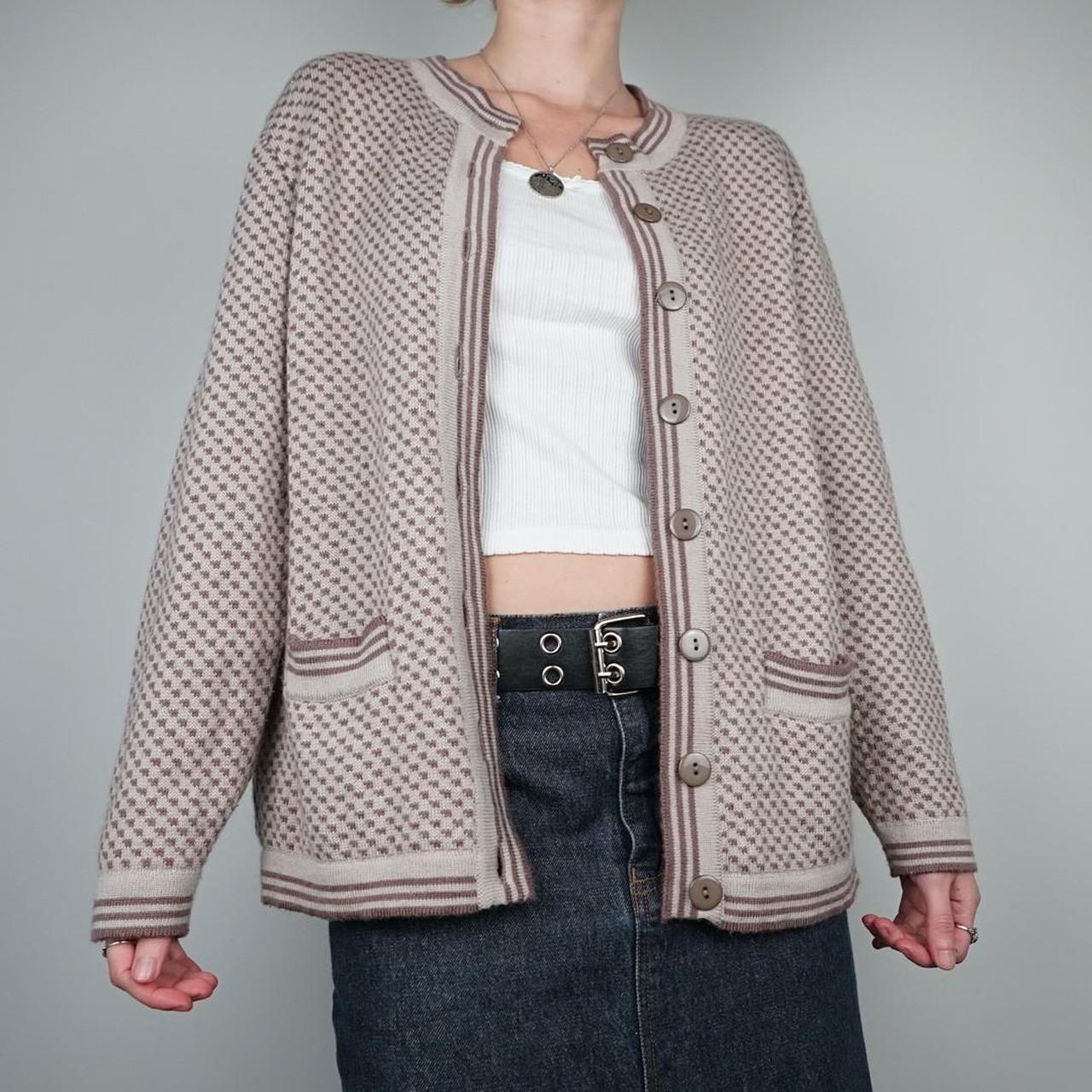 90s Vintage grunge grandma grandpa knit cardigan,... - Depop