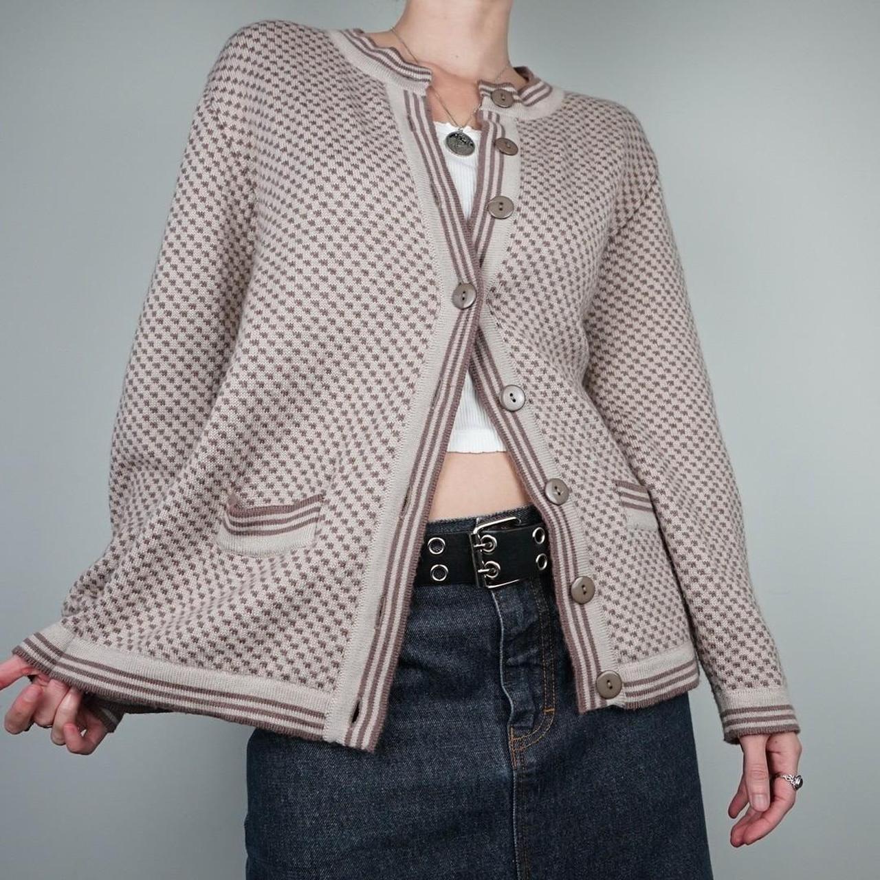 90s Vintage grunge grandma grandpa knit cardigan,... - Depop