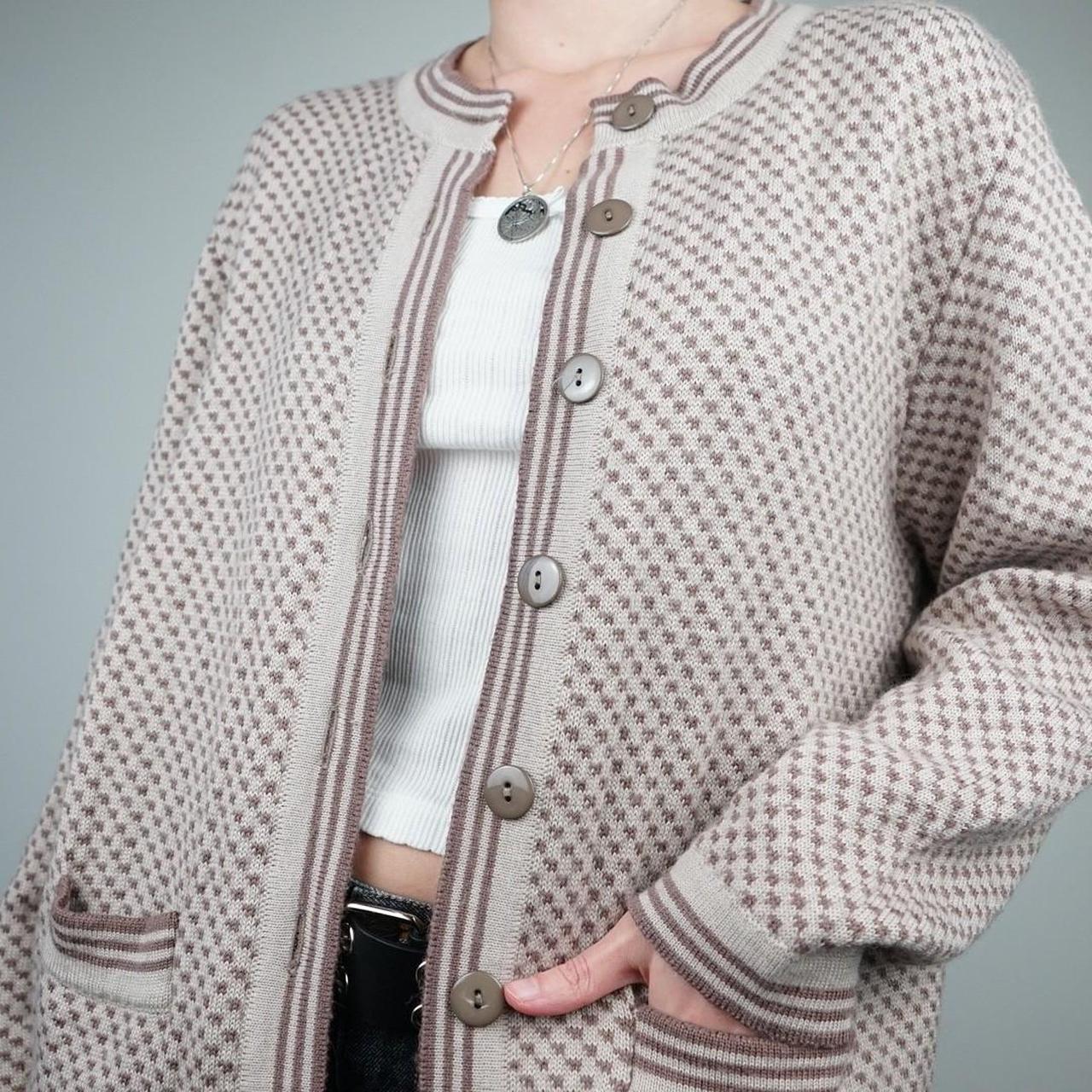 90s Vintage grunge grandma grandpa knit cardigan,... - Depop