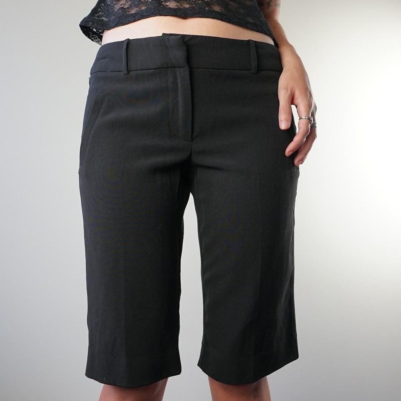 Y2K black suit trouser jorts! Business bitch meets... - Depop