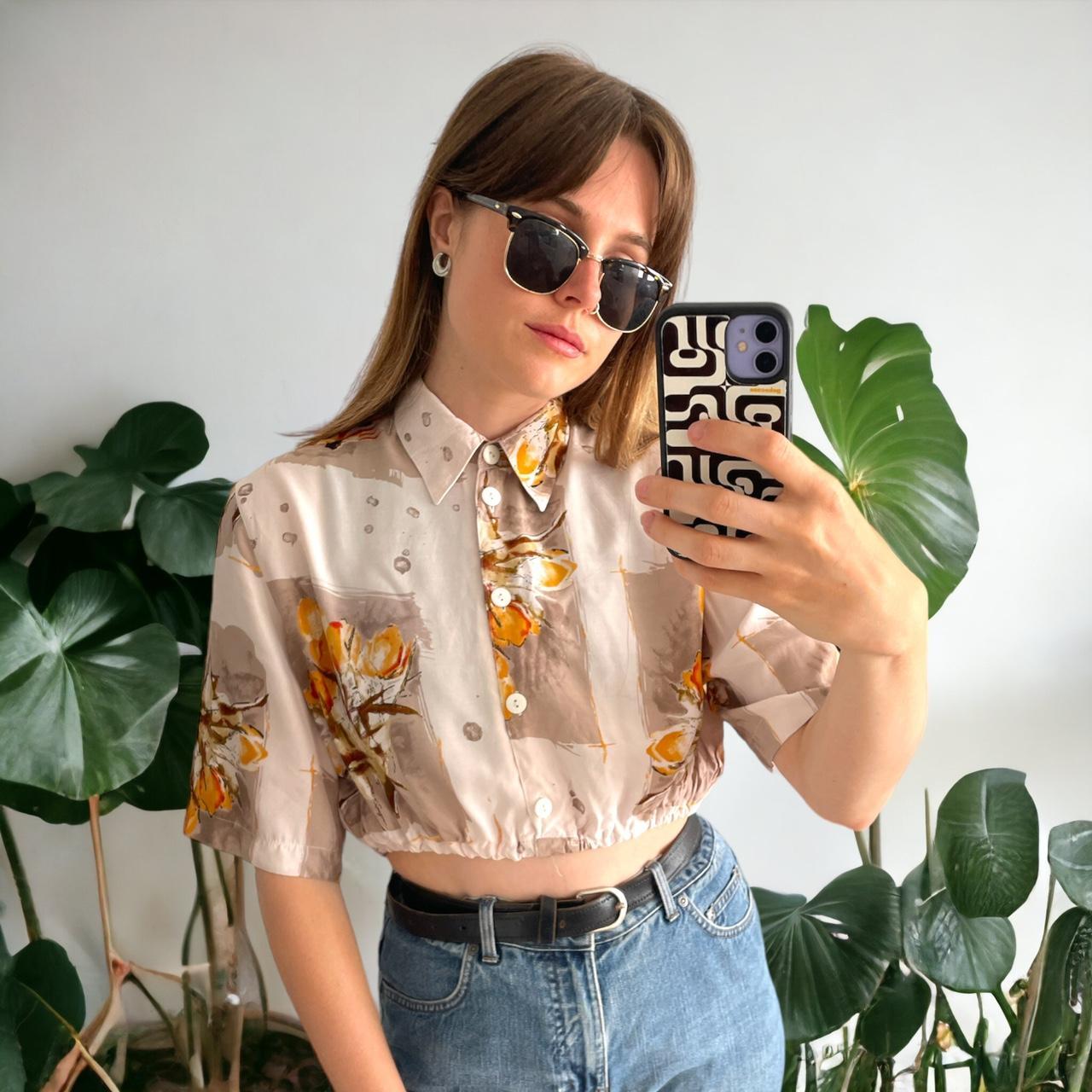 Funky cropped vintage boho shirt 🌙⭐️ A lovely... - Depop