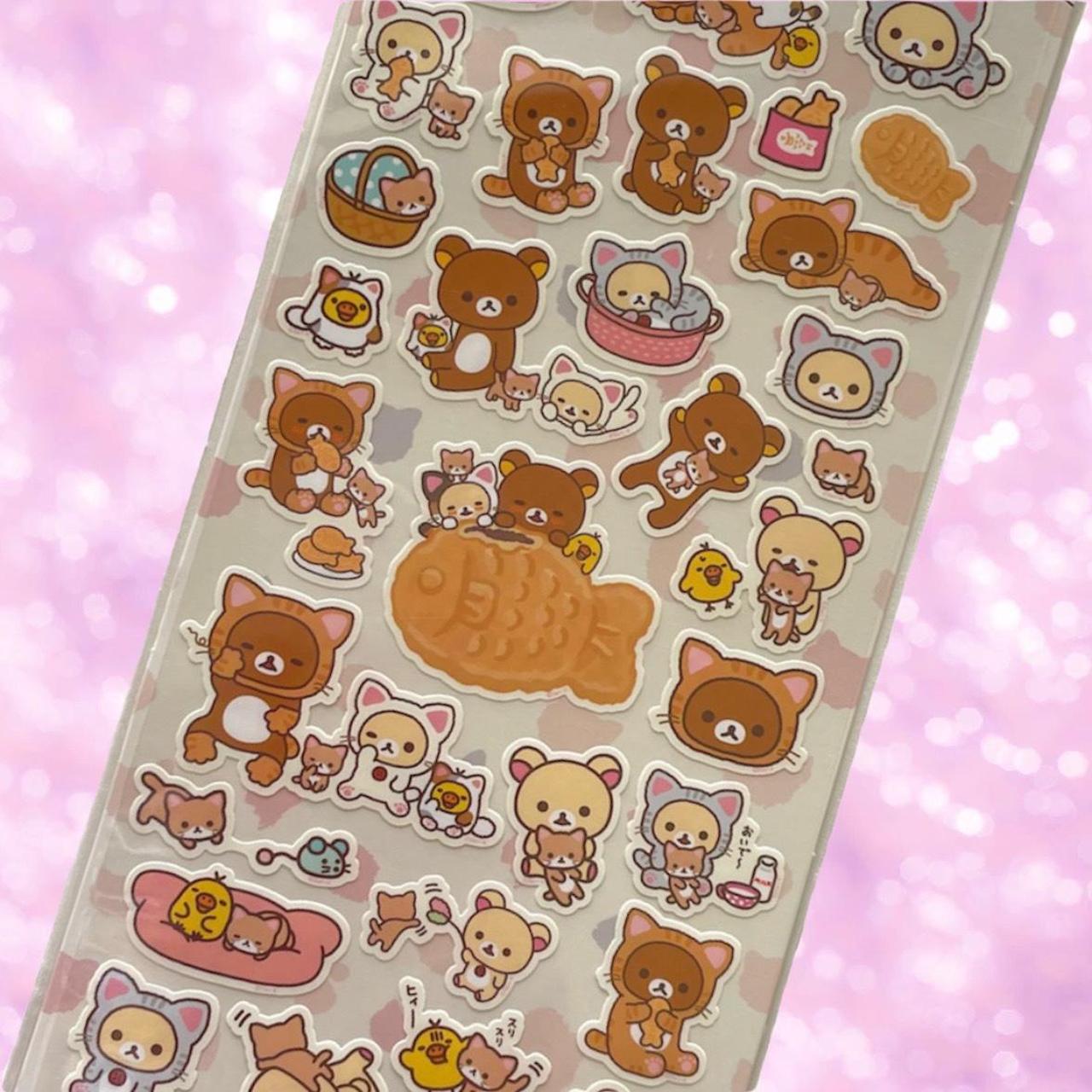 🐱 Rilakkuma cat sticker sheet featuring Korilakkuma... - Depop