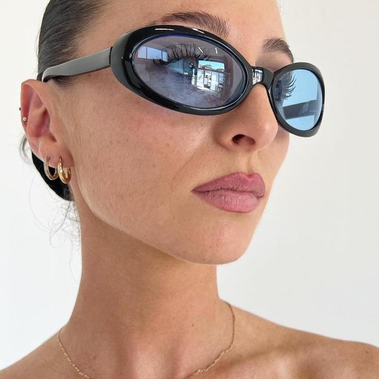 Amazingggggg 90s Y2K rave Sunglasses with blue... - Depop