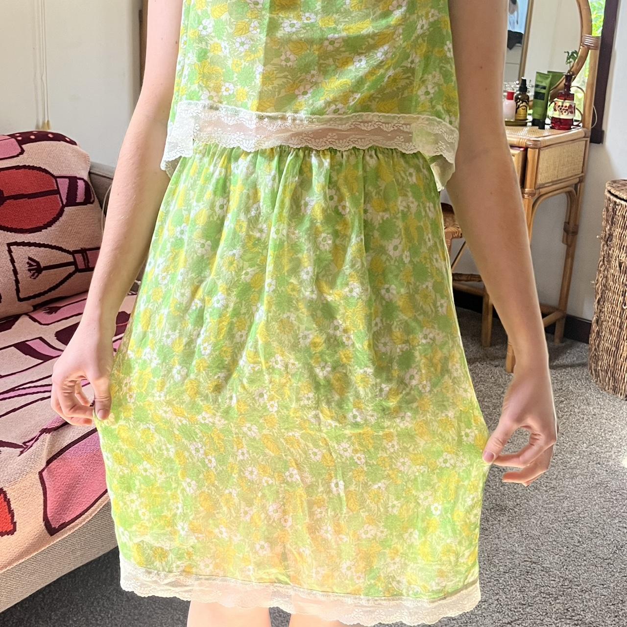 vintage floral matching set. it looks handmade. the... | Depop