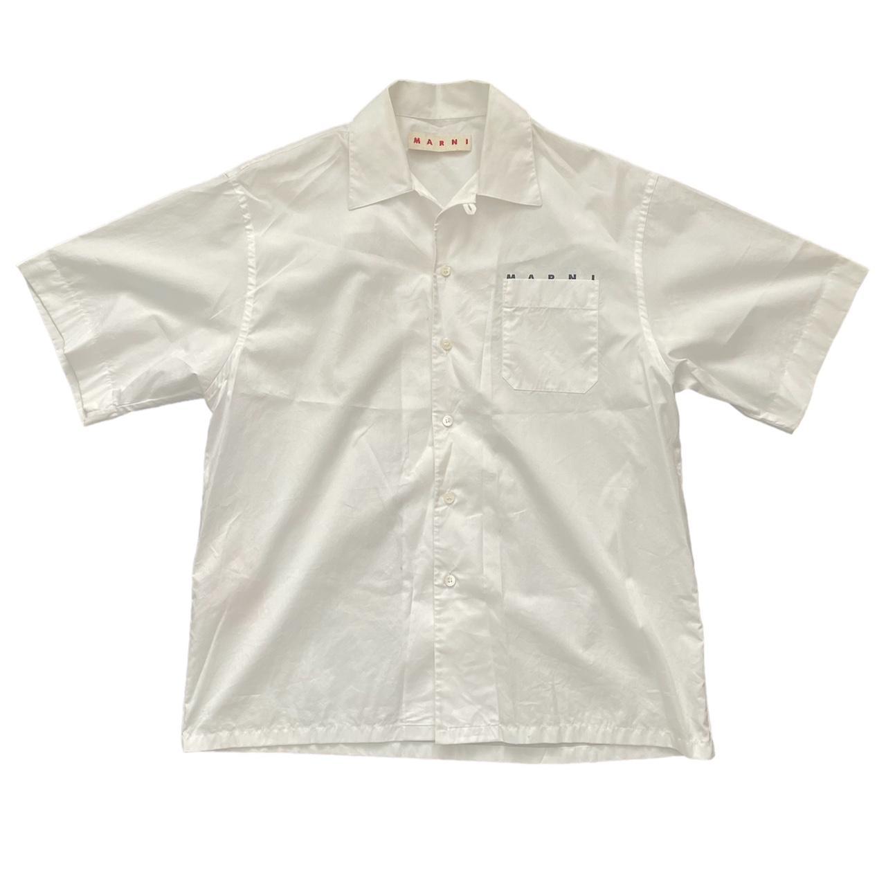 Marni SS22 white button up shirt beautiful boxy fit... - Depop