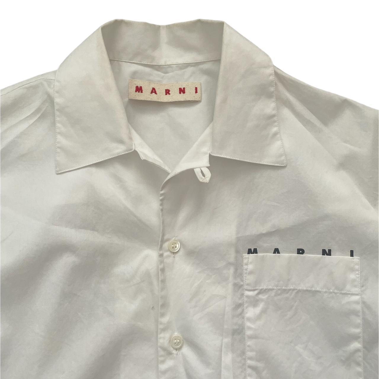 Marni SS22 white button up shirt beautiful boxy fit... - Depop