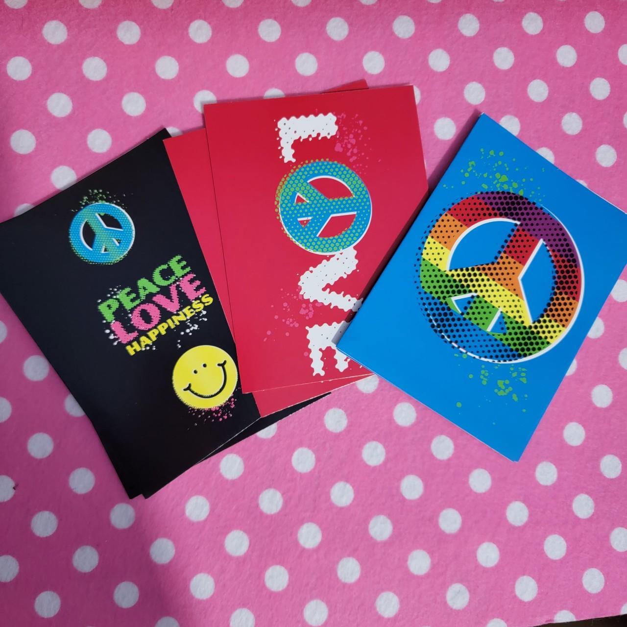 Y2K Peace, Love and Happiness Greeting Card... - Depop