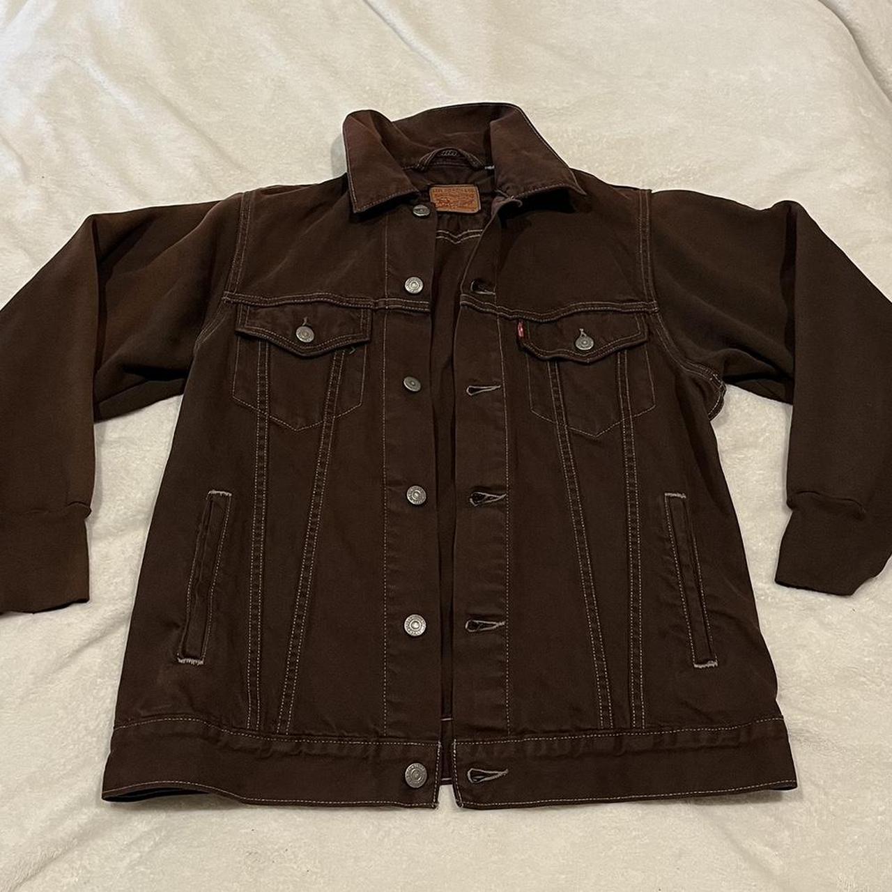 Levi’s Brown Oversized Jacket Size M barely worn... - Depop