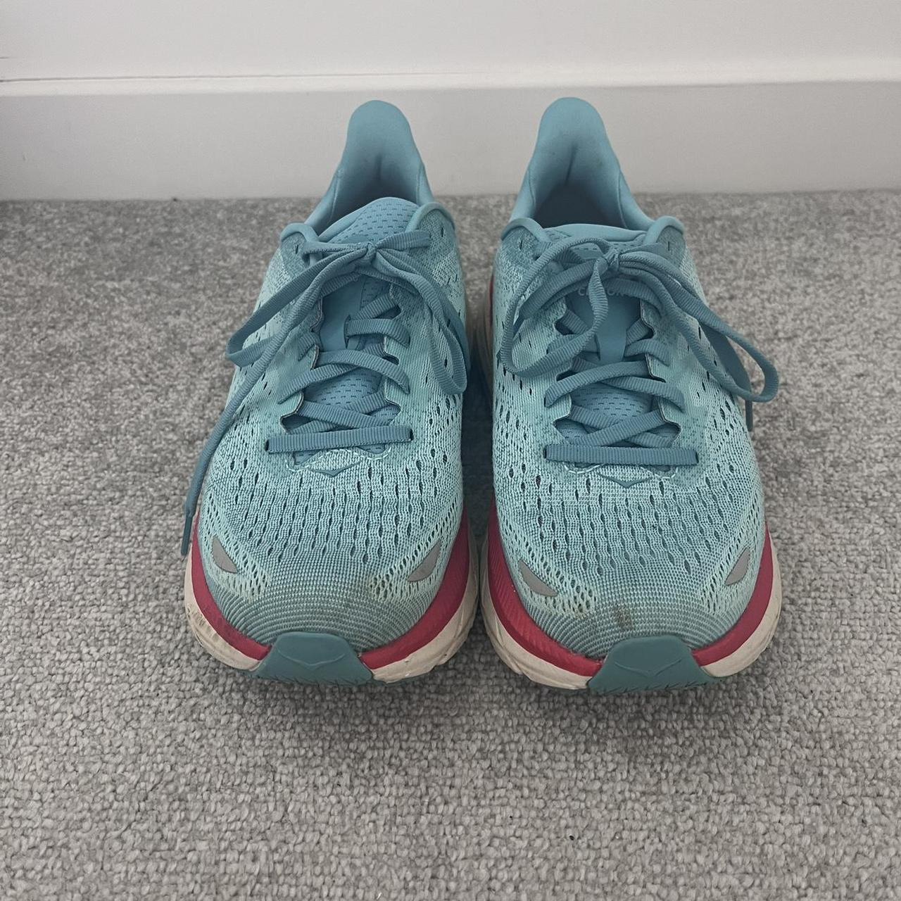 Hoka One One Women's Red and Blue Trainers | Depop