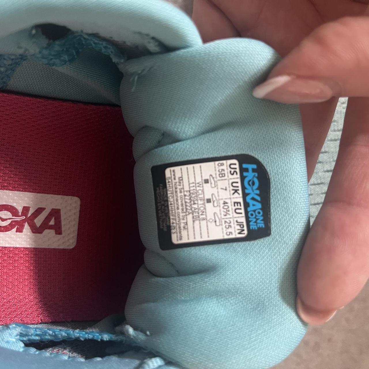 Hoka One One Women's Red and Blue Trainers | Depop