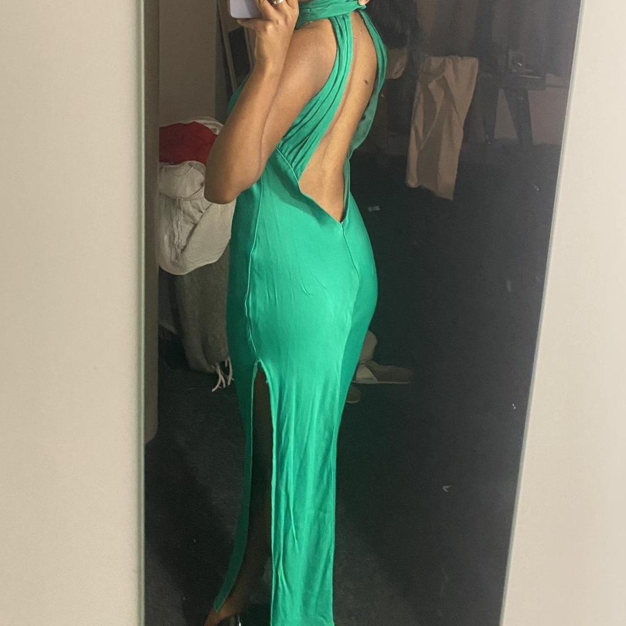 Green Meshki backless dress size xs RRP £99 Small... - Depop