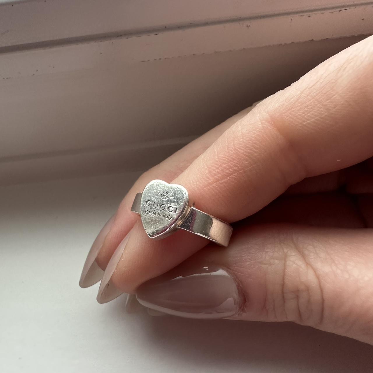 GUCCI HEART RING 925 SILVER US SIZE 4.5 / IT SIZE 8... | Depop