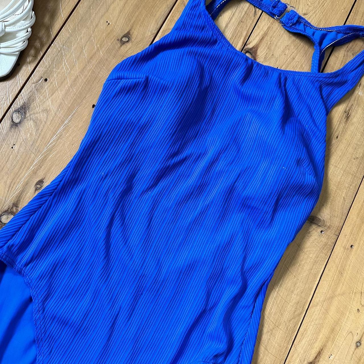 90s vintage electric cobalt blue one piece swimsuit... - Depop