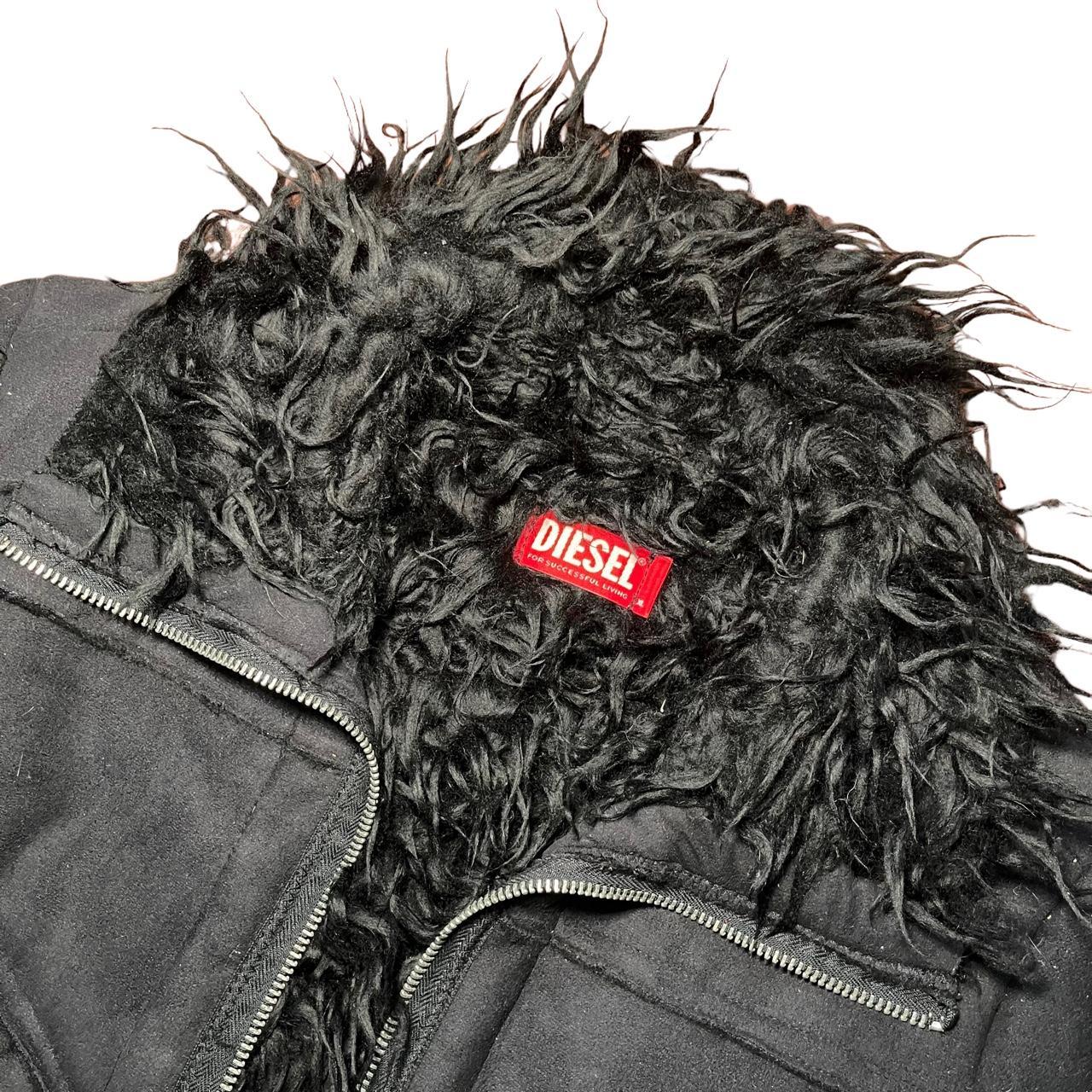 Y2K Diesel Fur Lined Coat Y2K Diesel Afghan... - Depop