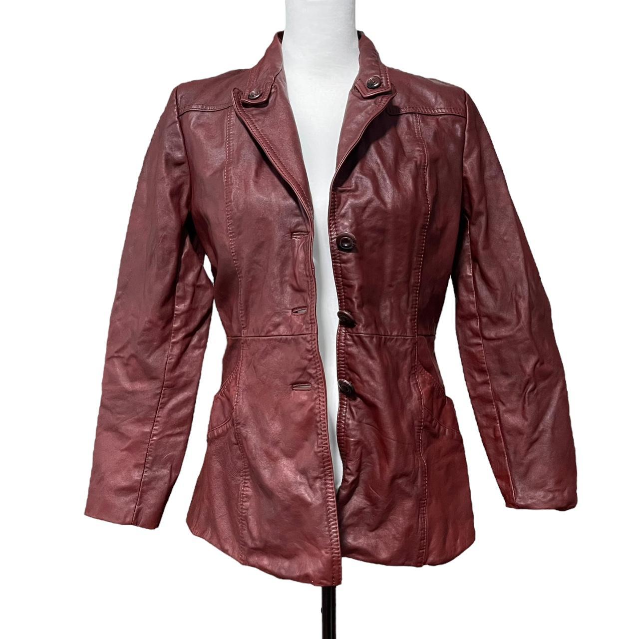 Vintage Wilson’s Wine Red Leather Jacket Y2K... - Depop