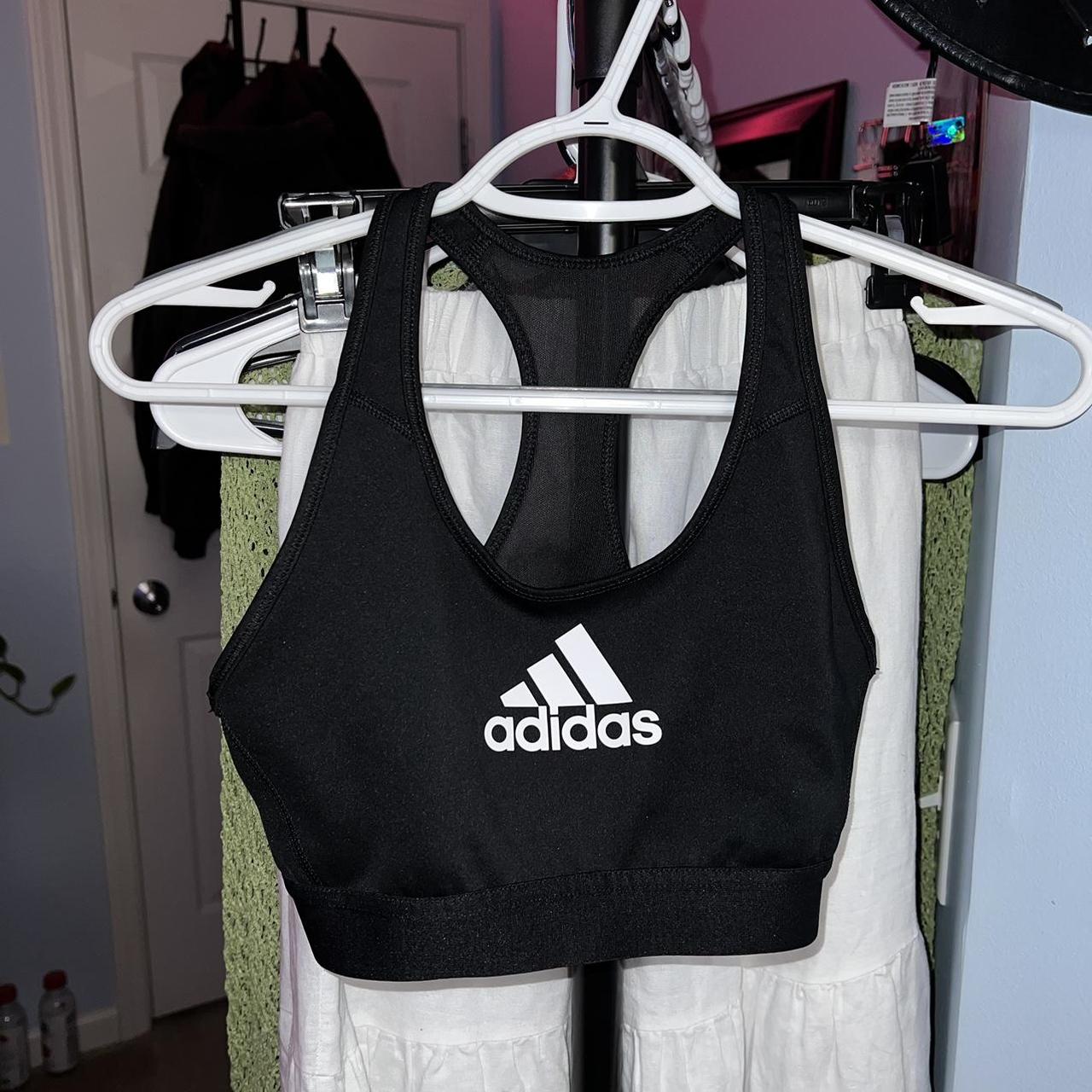 Adidas Women's Black and White Bra | Depop